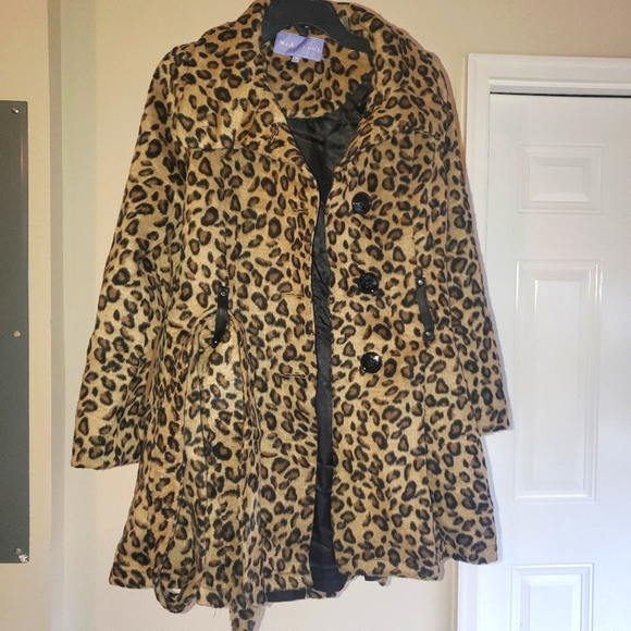 Madden Girl | Jackets & Coats | Madden Girl Leopard Flare Pea Coat ...